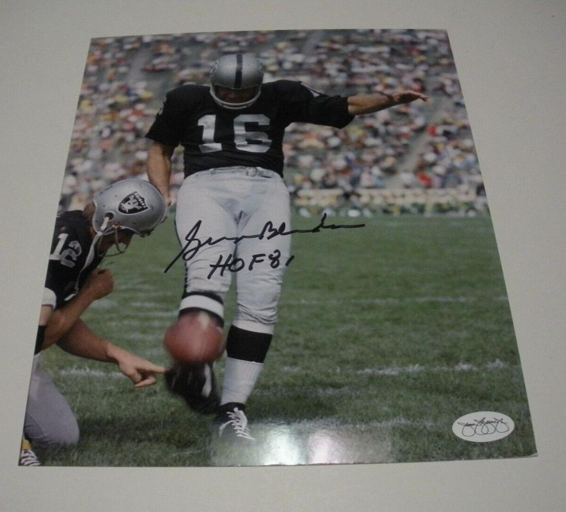 George Blanda Oakland Raiders Jsa/stamp Signed 8x10 Glossy Photo Auction