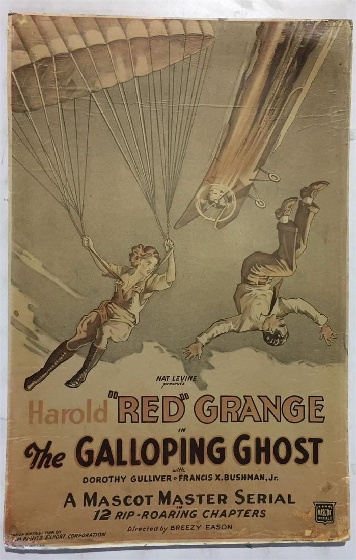 1931 The Galloping Ghost Movie Poster Red Grange Auction