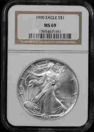 Ngc 1990 Silver Eagle Dollar $1 Graded Ms69 By Ngc
