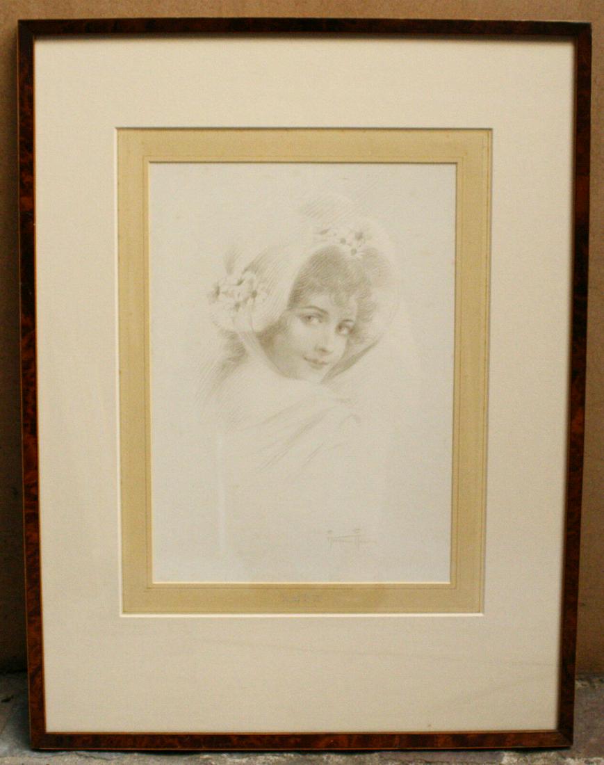 Magnificent 19c Scottish Portrait Drawing By A. Allen "listed Artist ...