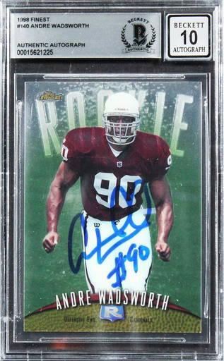 Cardinals Andre Wadsworth Signed 1998 Finest #140 Rookie Card Auto 10 ...