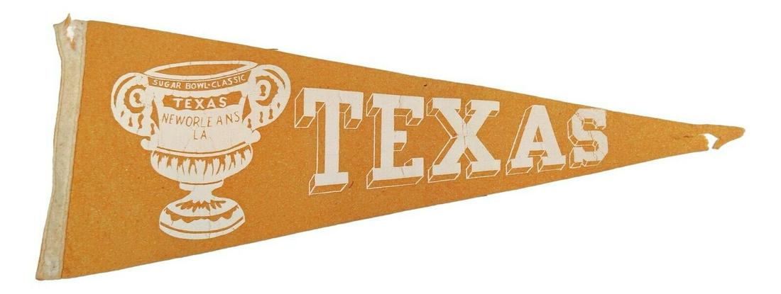 Vintage 1948 University Of Texas Longhorns 29"x11 Sugar Bowl Pennant ...