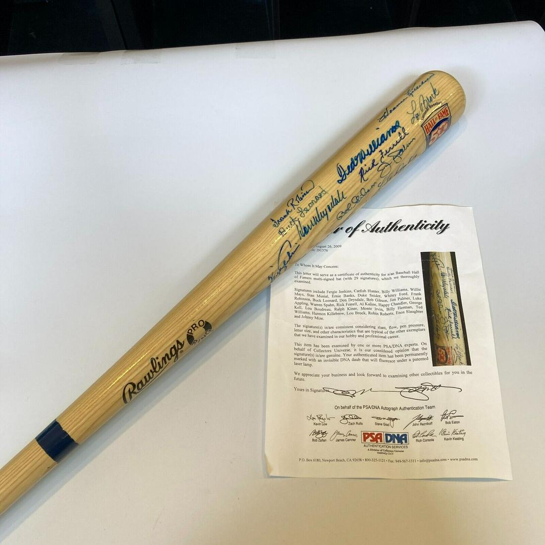 Ted Williams Willie Mays Hall Of Fame Legends Signed Baseball Bat 29 ...