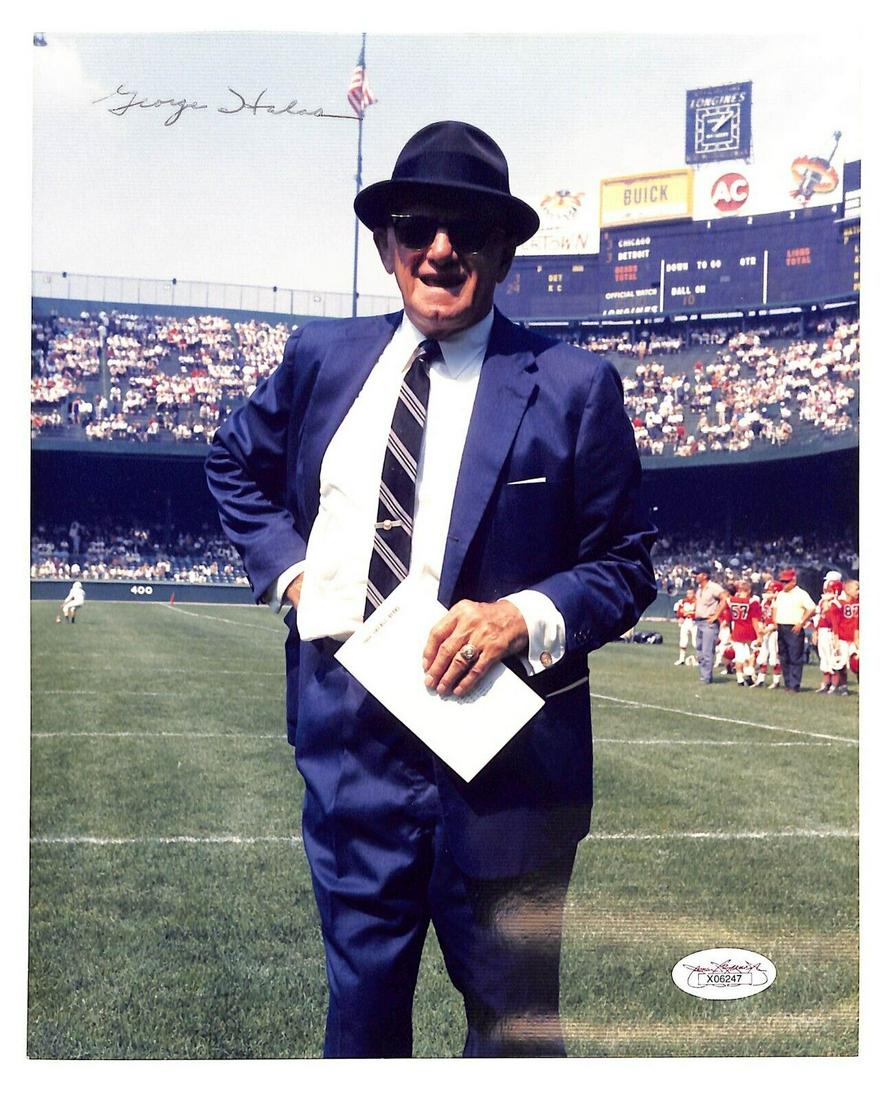 George Halas Autographed 8x10 Chicago Bears Photo Jsa