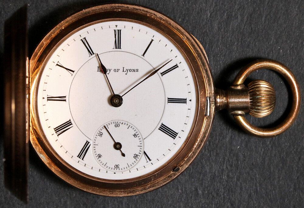 Lady Of Lyons Pocket Watch 6 Size 14k Gold Hunting - Not Working Auction