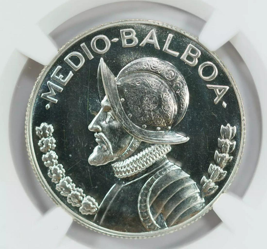 1968 Proof Panama Medio Balboa 1/2b Silver Clad Ngc Certified Pf 67 ...