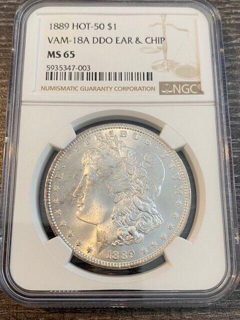 Avc - 1889 Vam-18a Ddo Ear & Chip Morgan Dollar Ngc Ms65 Pop 3/0 Finest ...