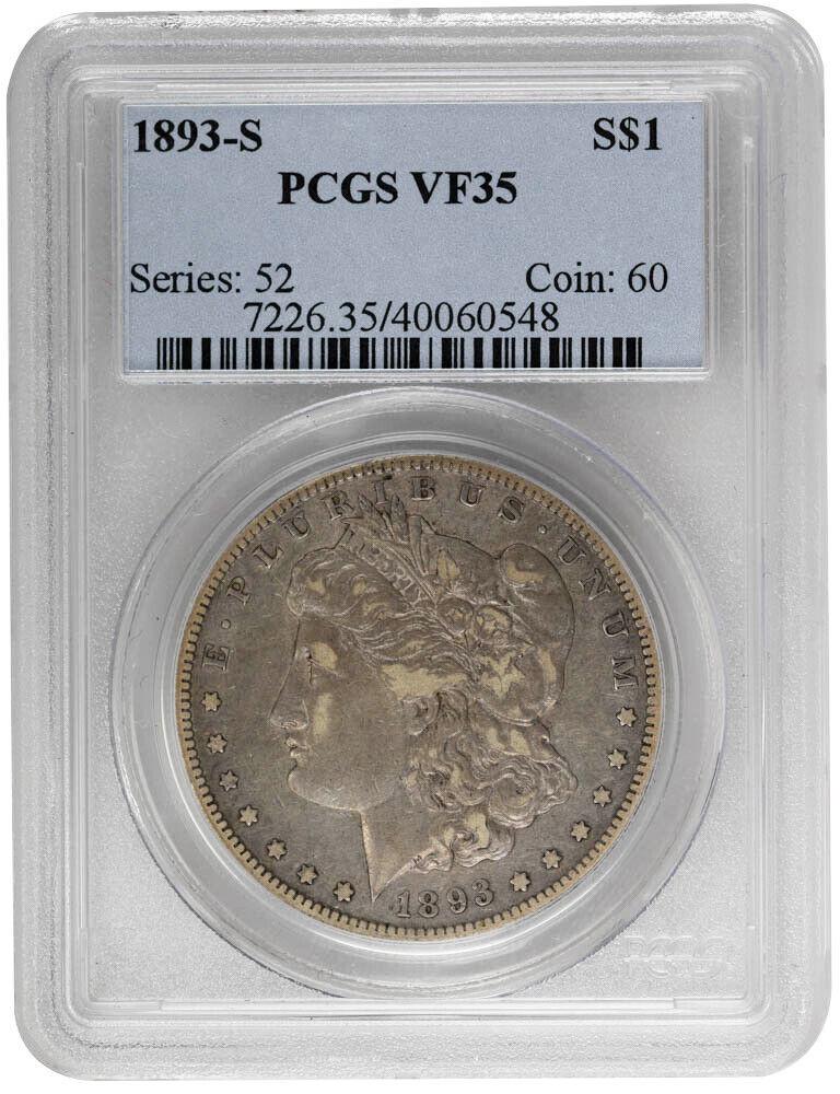 1893-s $1 Morgan Dollar Pcgs Vf35 Auction