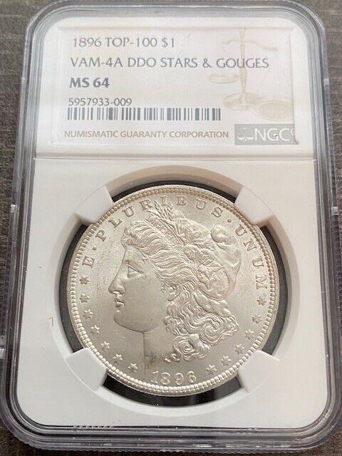 Avc - 1896 Vam-4a Ddo Stars & Gouges Top 100 Morgan Dollar Ngc Ms64 ...