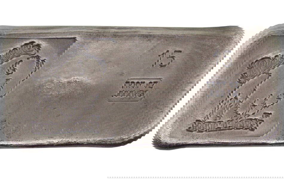 15 Troy Ounce .999 Fine Silver Hand Poured Bison Bullion Standard Bar ...