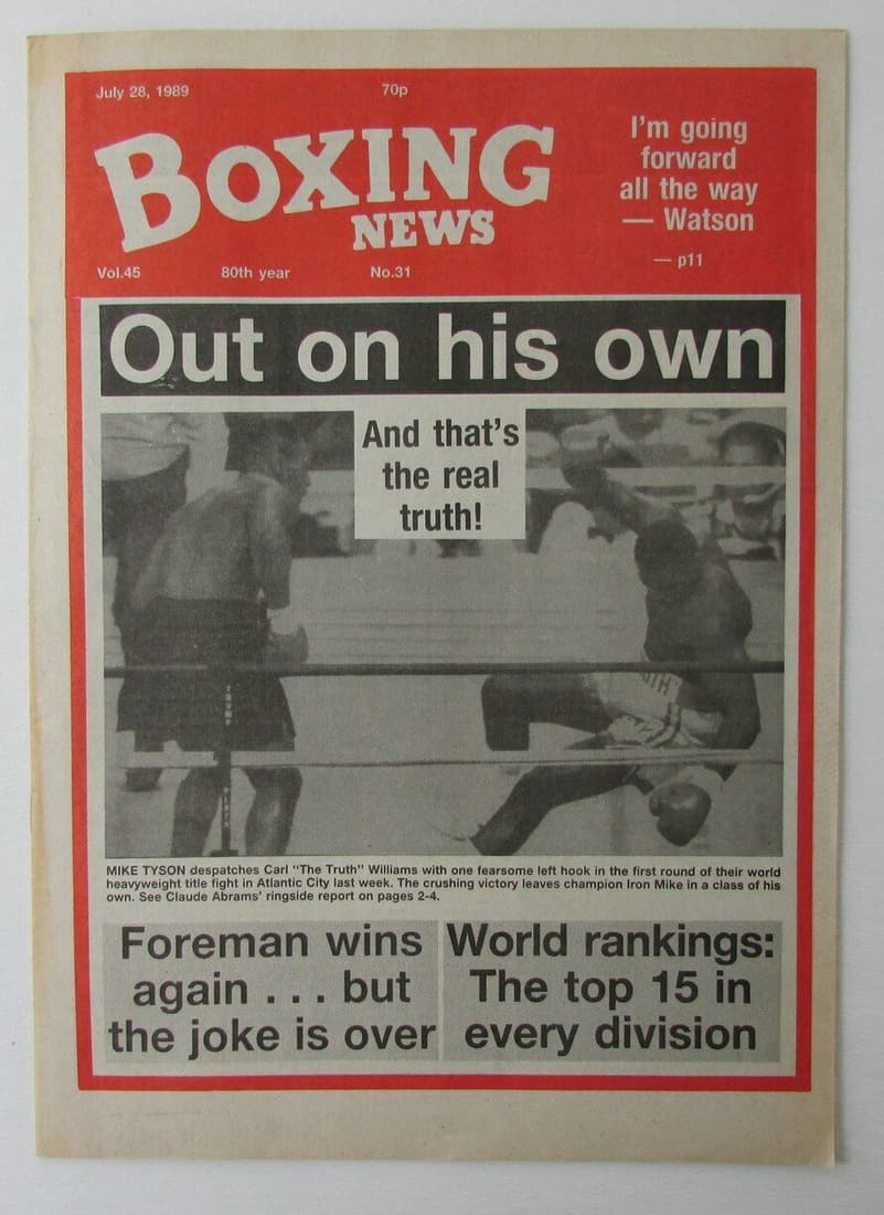 July 28 1989 Boxing News Magazine Mike Tyson Vs. Carl "the Truth ...