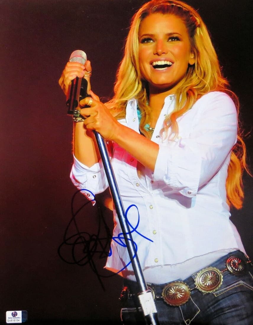 Jessica Simpson Signed Autographed 11x14 Photo Sexy Smiling On Stage ...