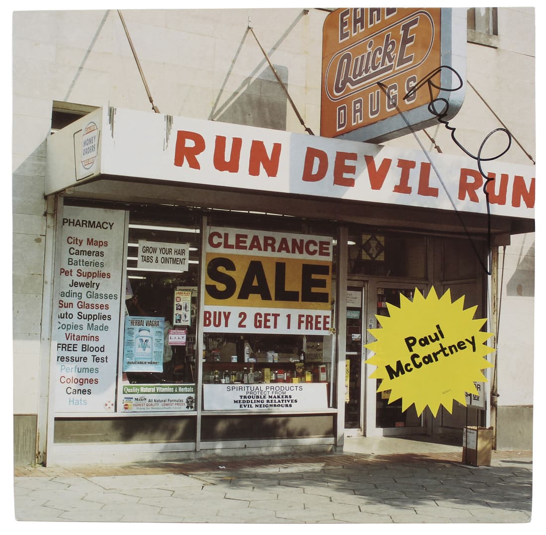 Paul Mccartney Beatles Signed Run Devil Run Album Cover Bas #ab76491 ...