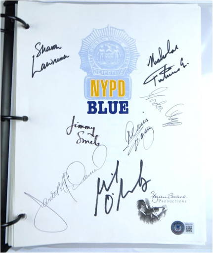 Nypd Blue Cast Signed Autographed Script Franz Smits Clapp Lawrence Bas