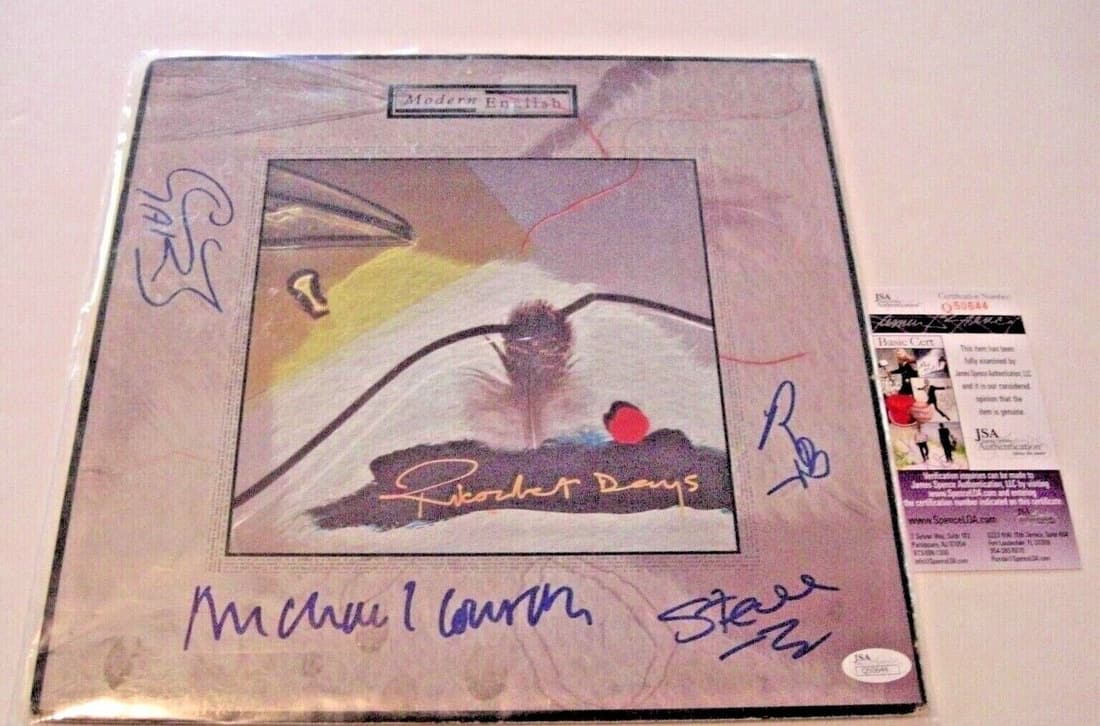 Modern English Ricochet Days 4 Autos Jsa/coa Signed Lp Record Album Auction