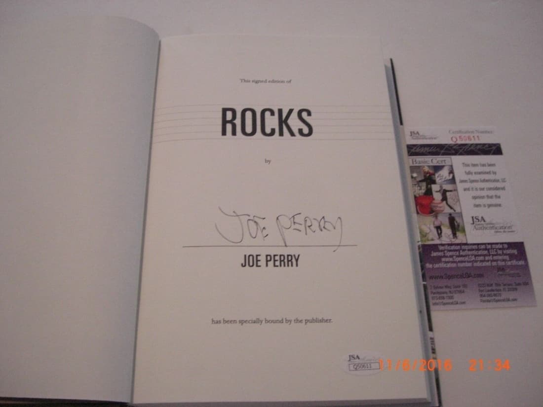 Joe Perry Rocks My Life In And Out Of Aerosmith Jsa/coa Signed Book Auction
