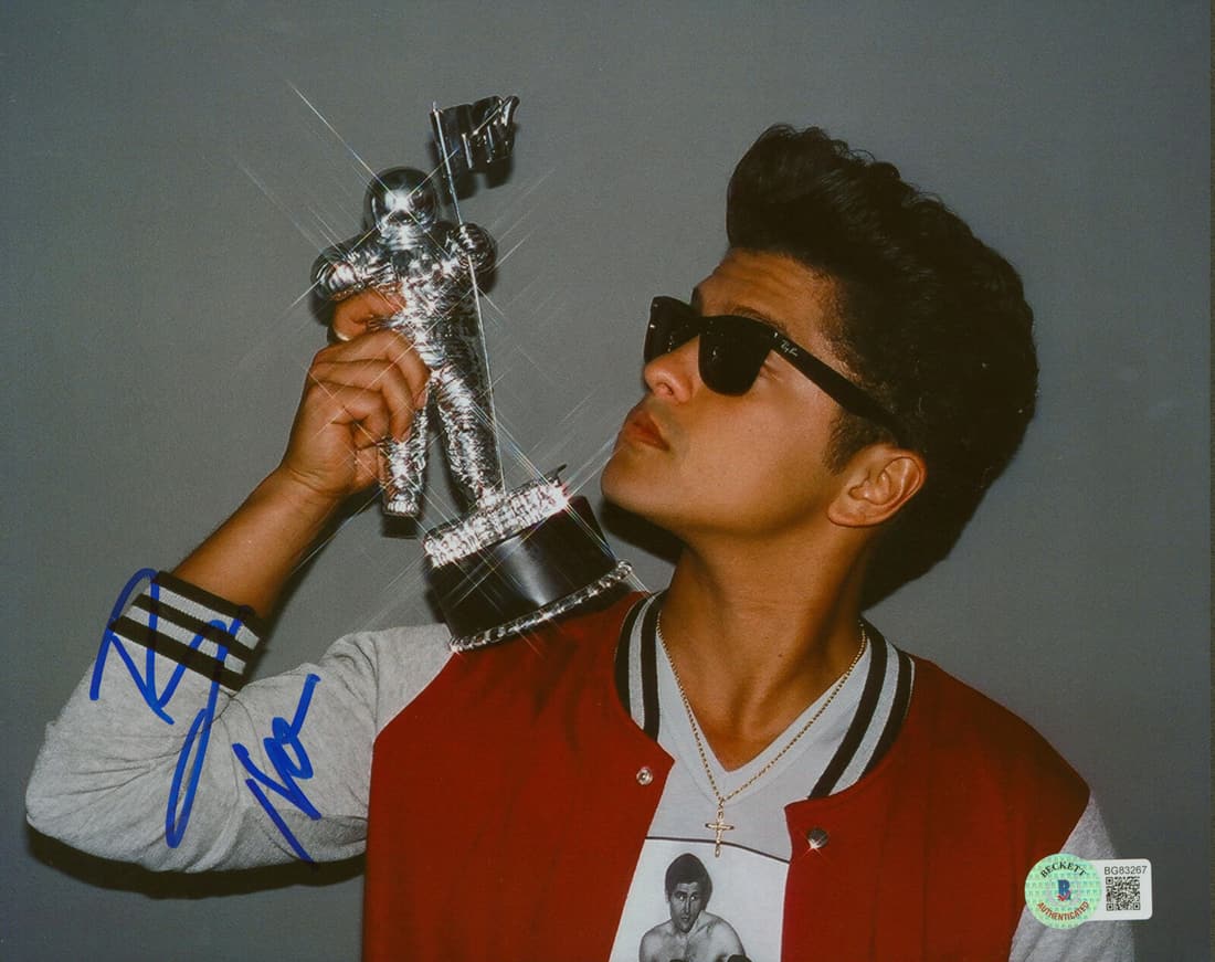 Bruno Mars Mtv Awards Signed 8x10 Photo Autographed Bas #bg83267 Auction