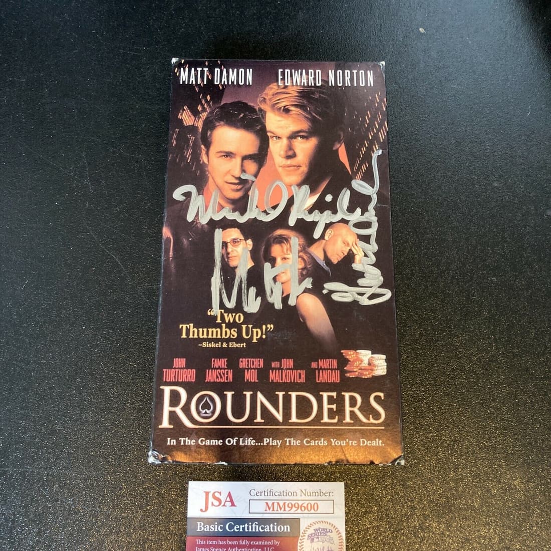 Matt Damon Gretchen Mol Rispoli Richards Rounders Cast Signed Vhs Movie ...