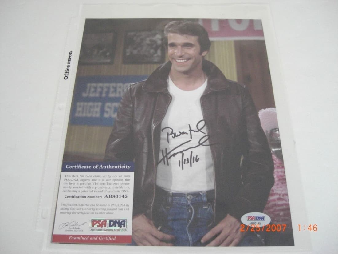 Henry Winkler Happy Days The Fonz Cool Psa/dna Signed 8x10 Photo Auction