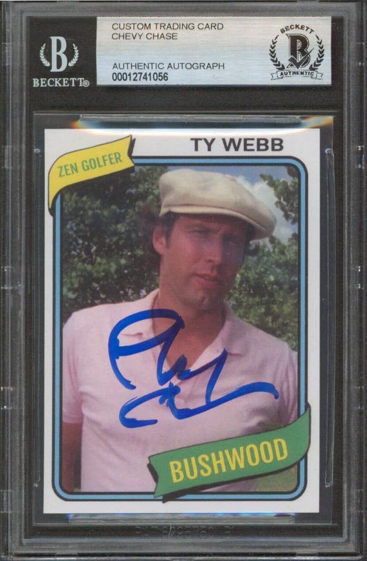 Chevy Chase Caddyshack Signed Ty Webb Custom Trading Card Bas Slabbed ...