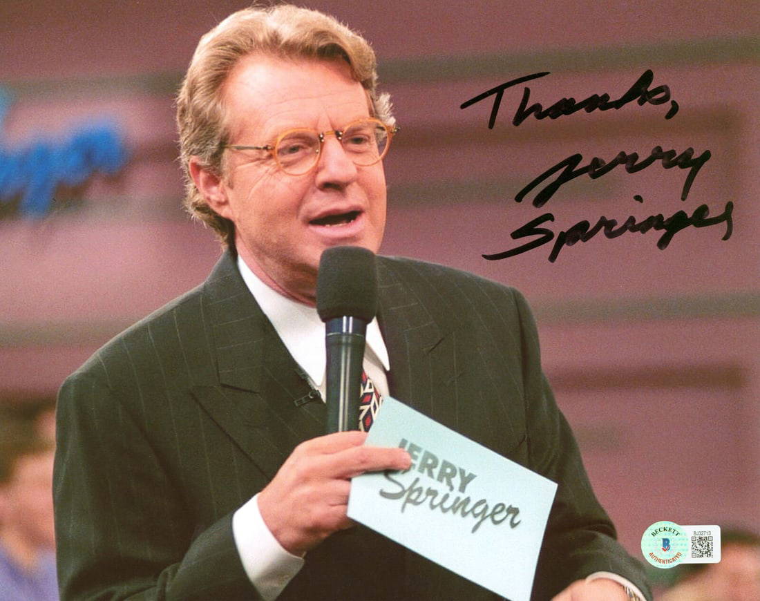 Jerry Springer "thanks" Signed 8x10 Photo Autographed Bas #bj32713 Auction