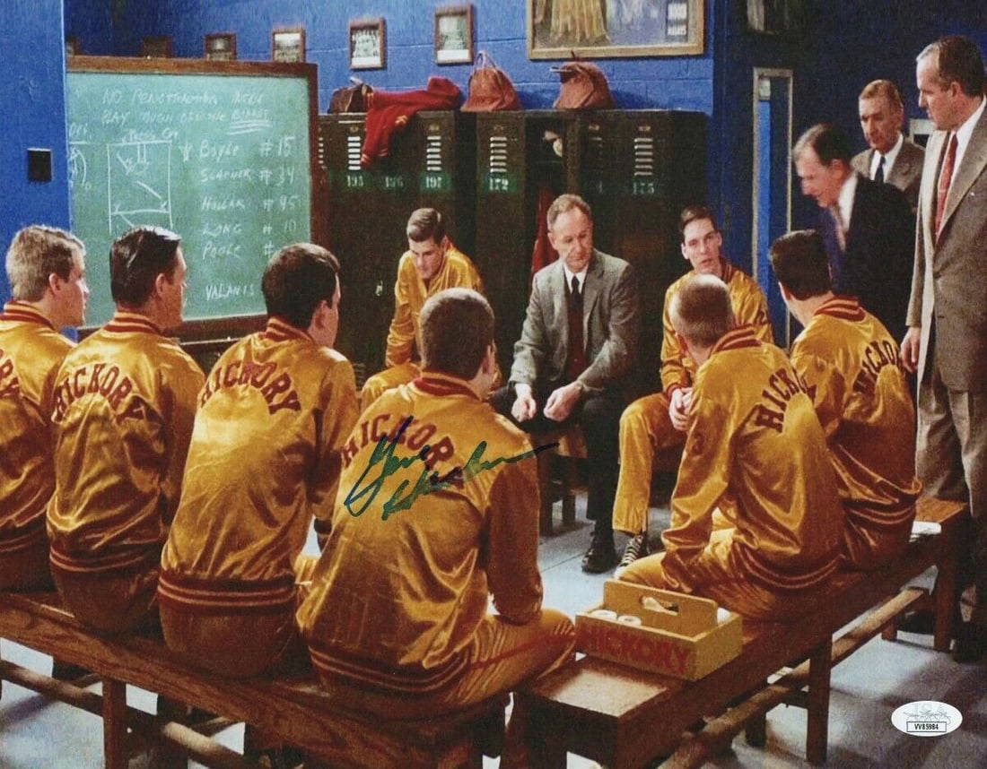 Gene Hackman Autographed 11x14 Photo Hoosiers Locker Room Smeared Jsa ...