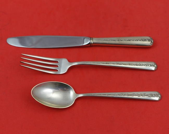 Rambler Rose By Towle Sterling Silver Junior Set 3pc Heirloom Silverware