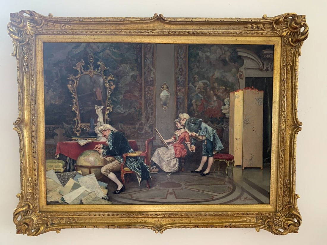 Ettore Simonetti 19 Century Original Oil On Board Painting Auction