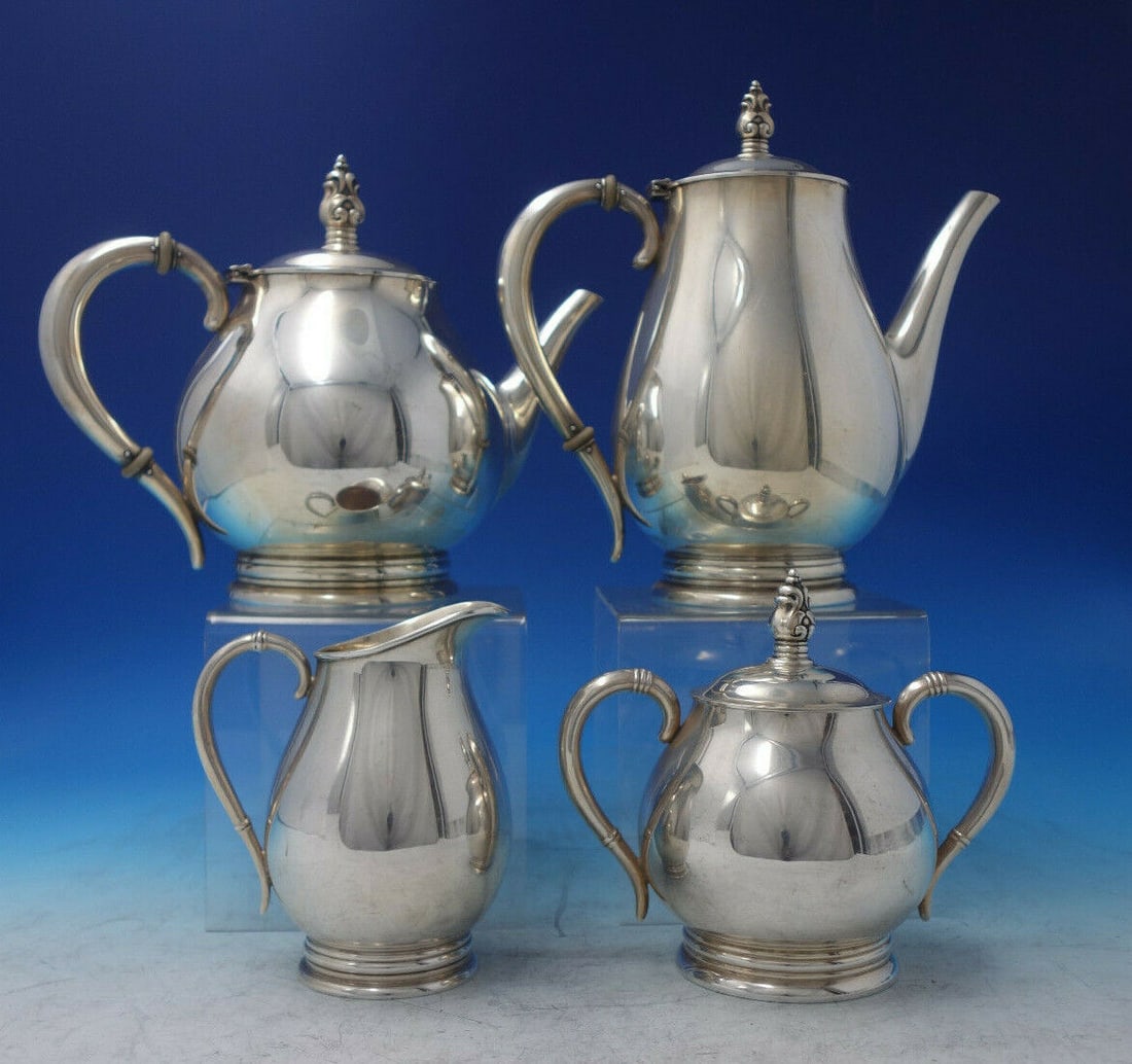 Royal Danish By International Sterling Silver Tea Set 4 Piece