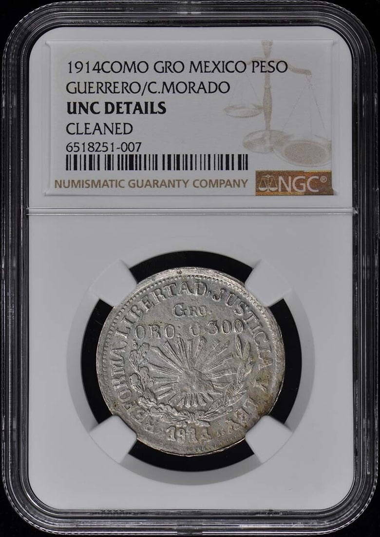 1914como Gro Mexico Guerrero/c.morado Peso Ngc Unc Details Auction