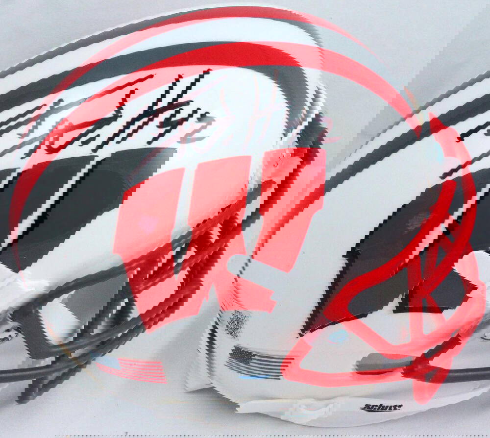 Tj Watt Autographed Wisconsin Badgers Schutt Mini Helmet-beckett W ...