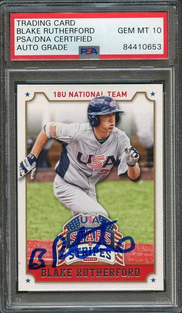 2015 Panini Stars & Stripes Usa Baseball #12 Blake Rutherford Signed ...