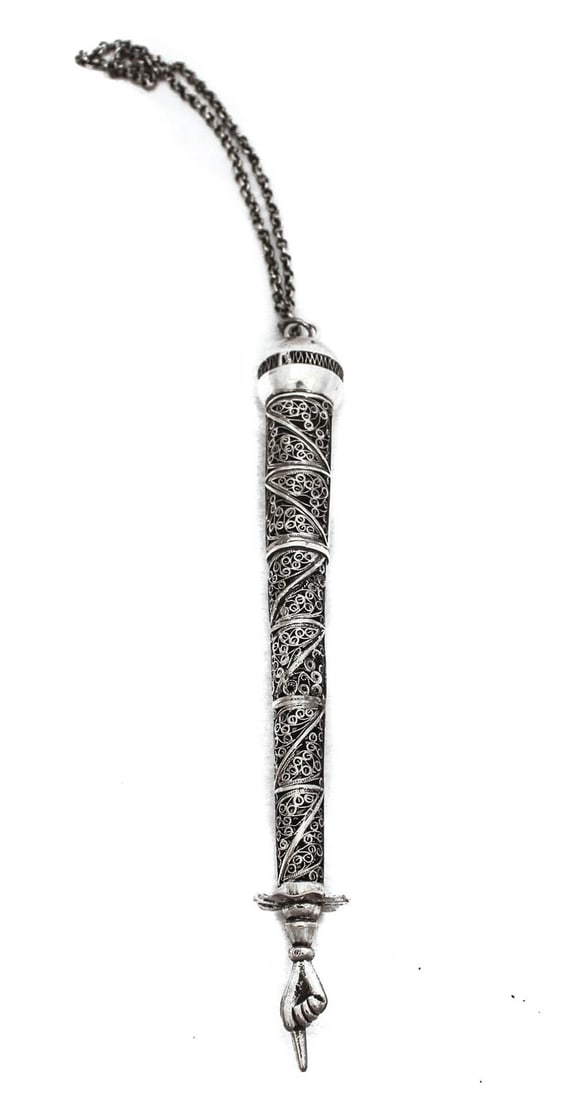 Fine 925 Sterling Silver Handmade Intricate Filigree Finger Torah ...