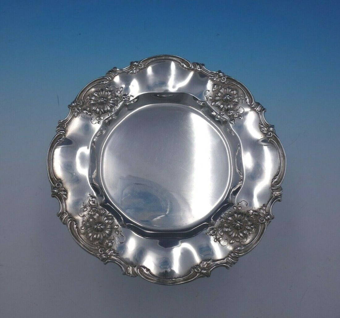Chrysanthemum By Mauser Sterling Silver Dessert Plate 1/2" X 7" A Auction