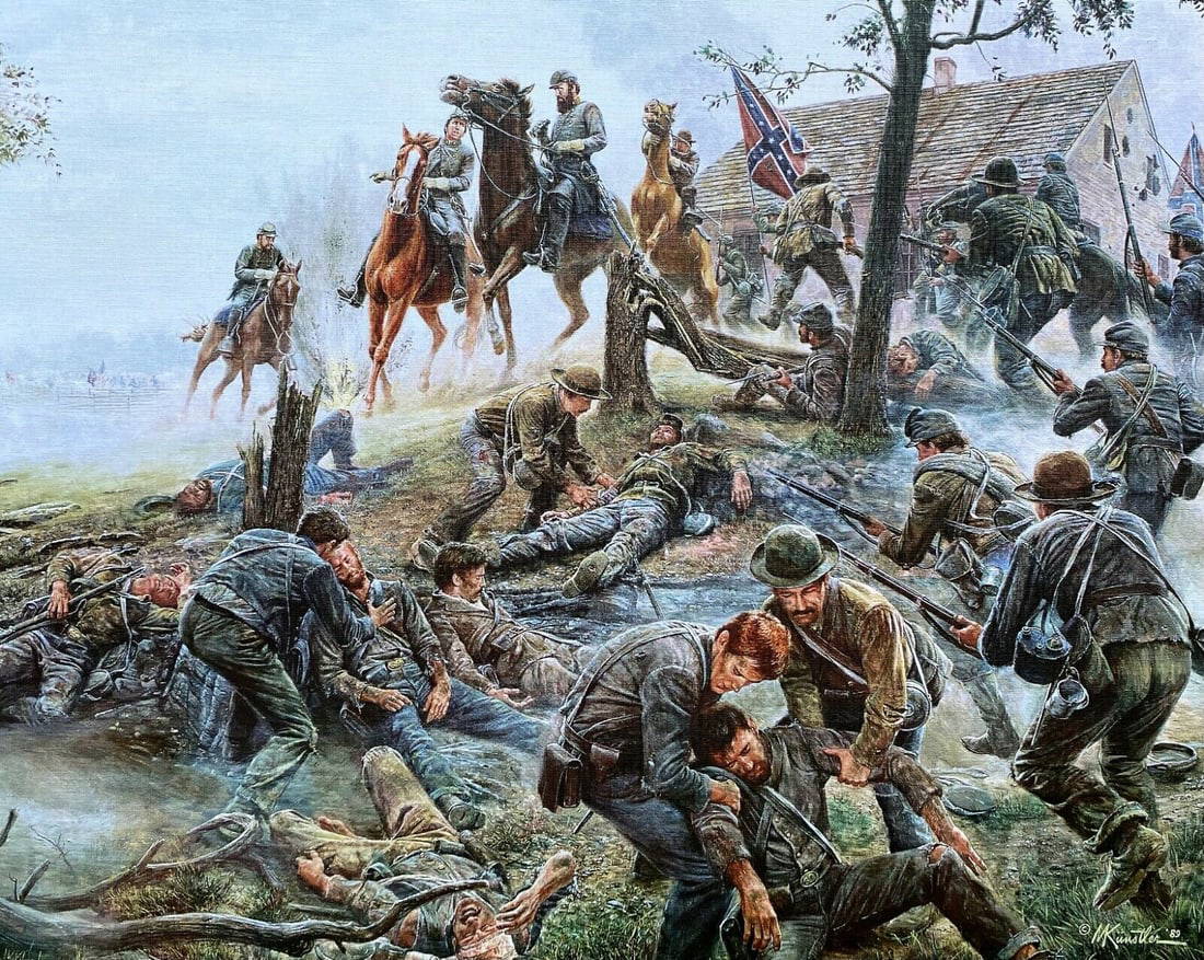 Mort Kunstler Civil War Print - Jackson At Antietam Custom Gallery Framed Auction
