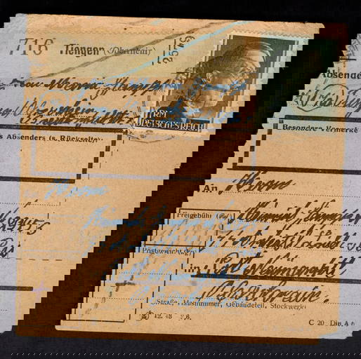 1944 Tiengen Germany Parcel Cover Loibl Pass Concentration Camp ...