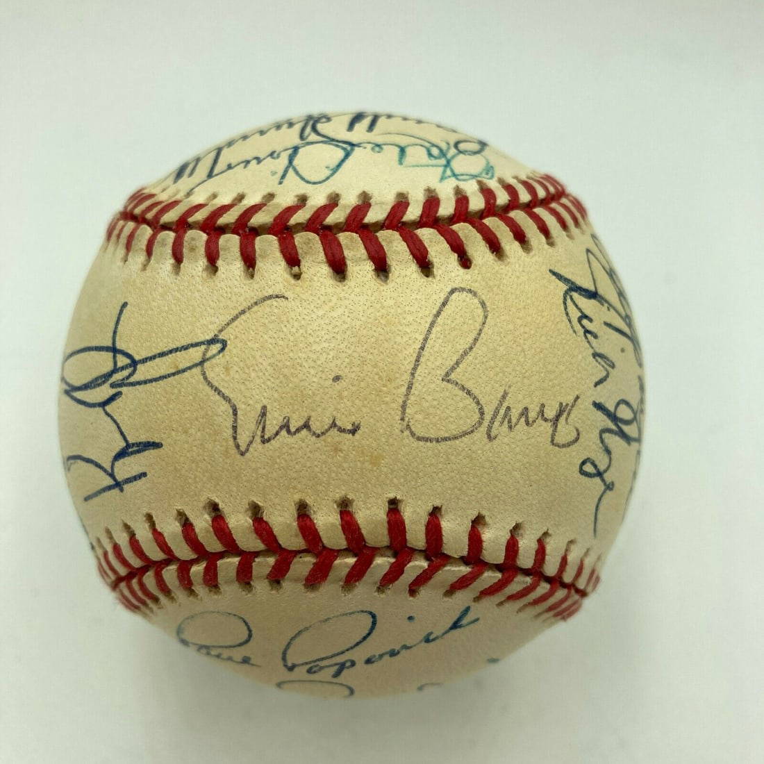 1969 Chicago Cubs Team Signed Baseball Ernie Banks Billy Williams Santo ...