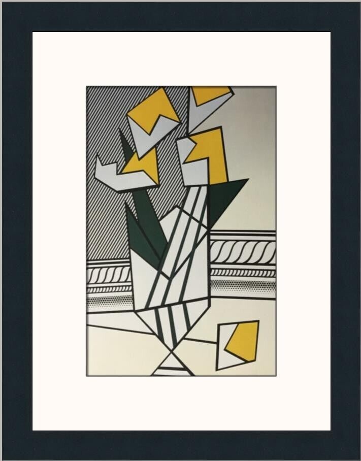 Roy Lichtenstein Cubist Still Life With Vase And Flowers Custom Framed Print Auction