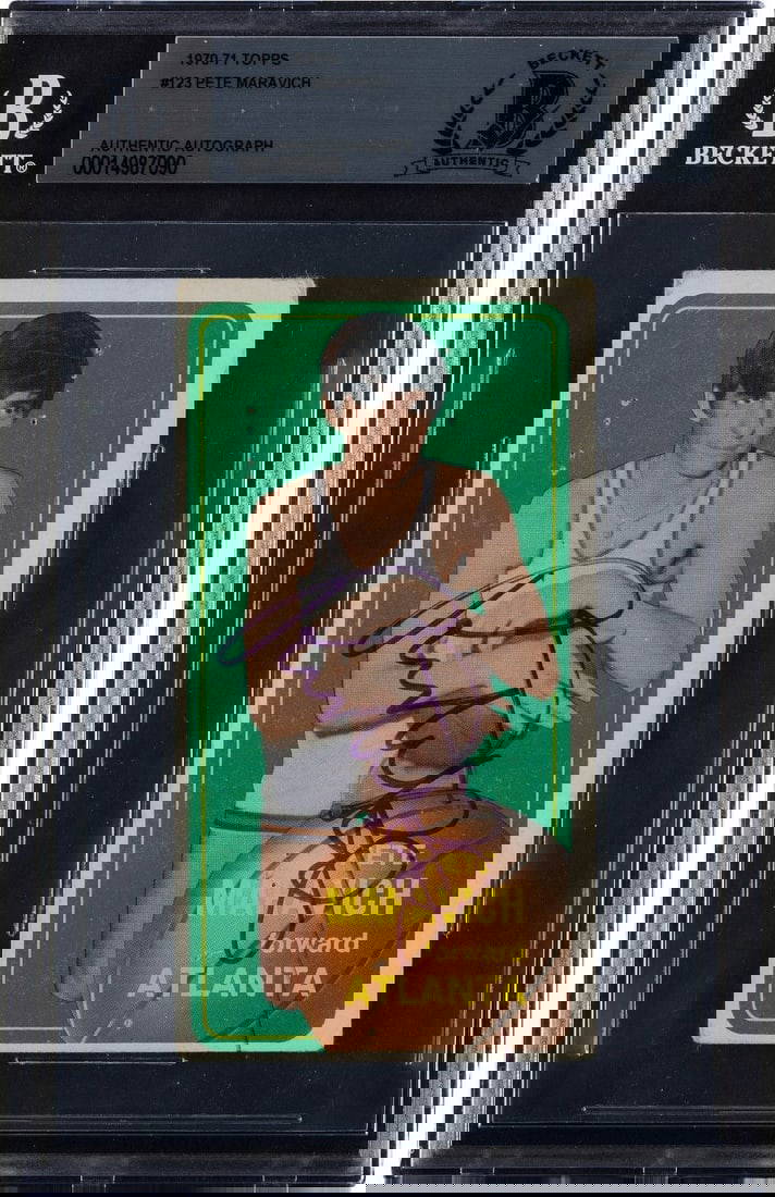 1970 Topps Pete Maravich Signed Autographed Rookie Rc #123 Bgs ...