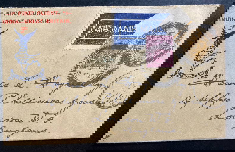 1929 Karachi India First Flight Airmail Cover Ffc To London England ...