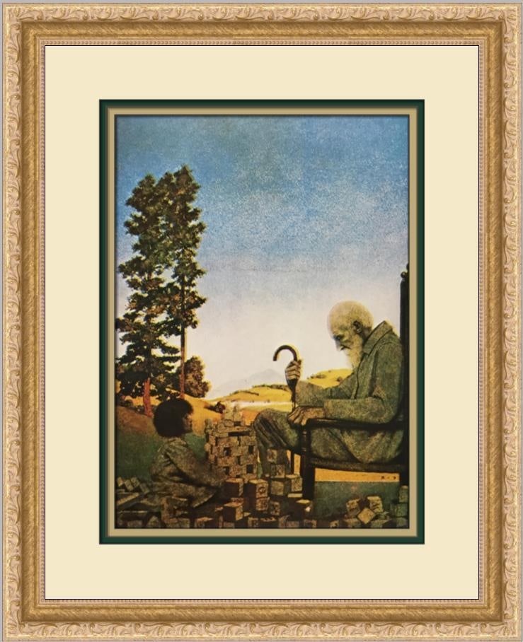 Maxfield Parrish Shuffle Moon And Amber Locks Custom Framed Print Auction