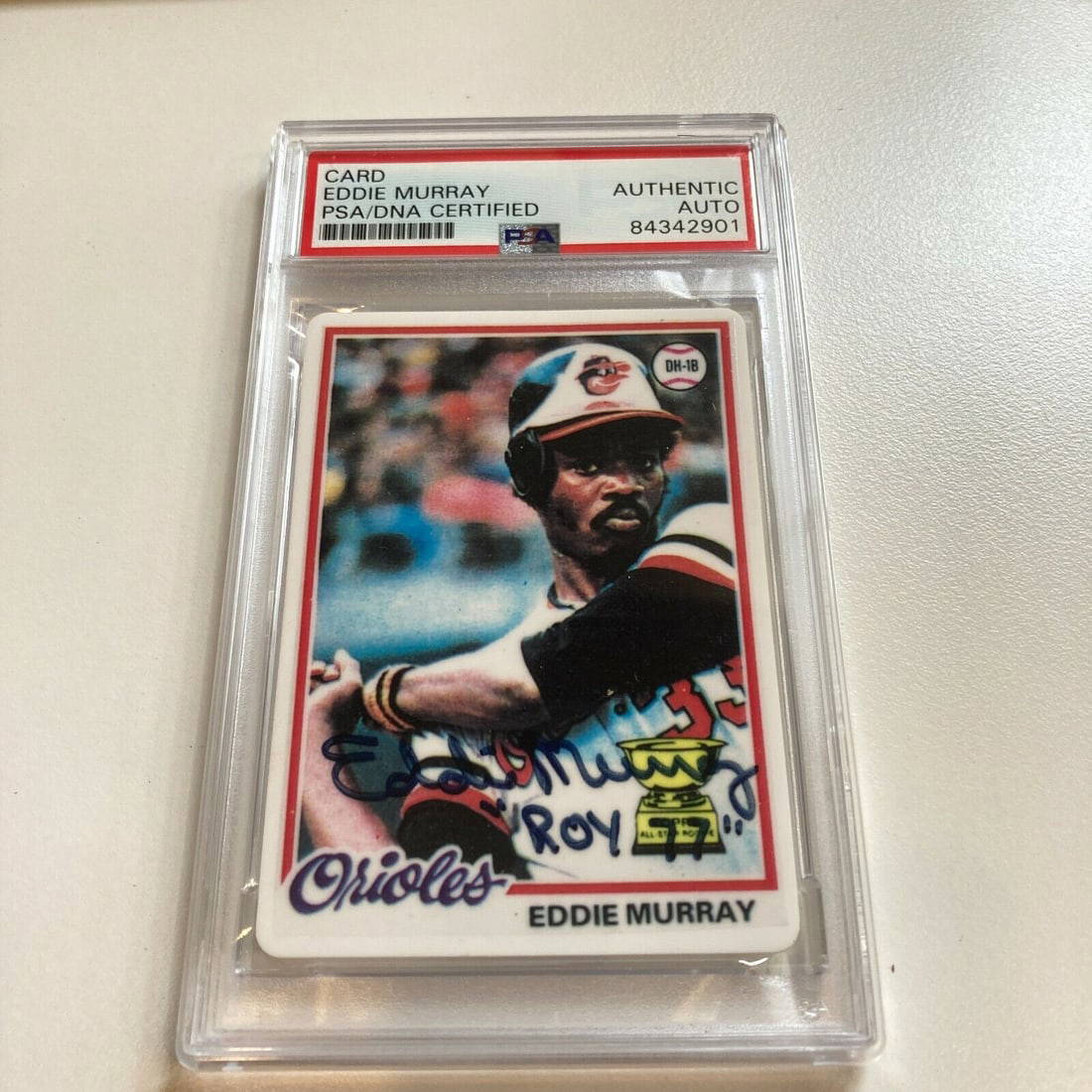 1978 Topps Eddie Murray Rc "roy 1977" Signed Porcelain Baseball Card ...