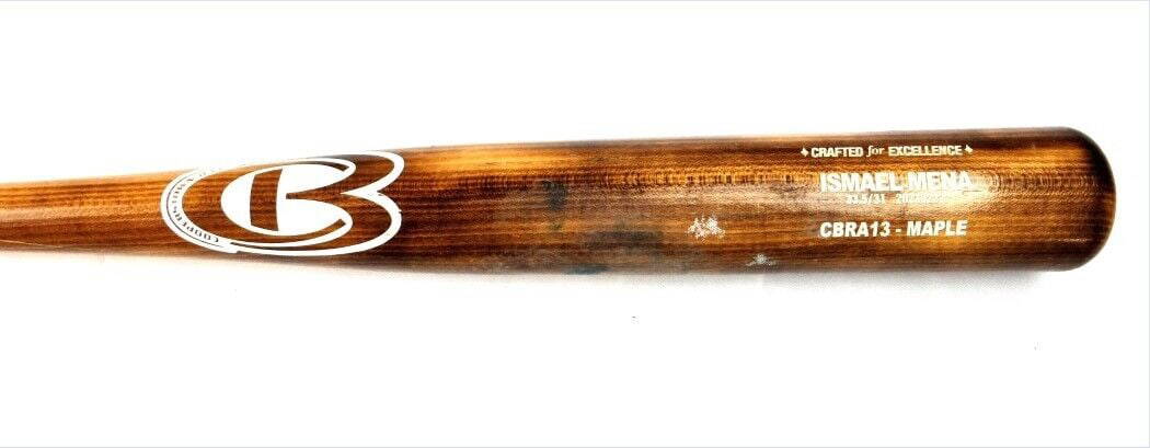 Ismael Mena Unsigned Game Used Bat Cooperstown Chicago Cubs