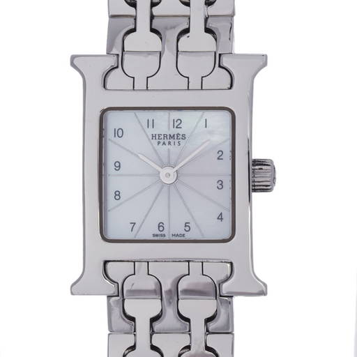 Hermes Hermes H Watch Hh1.110 Ladies Ss Quartz White Shell Dial