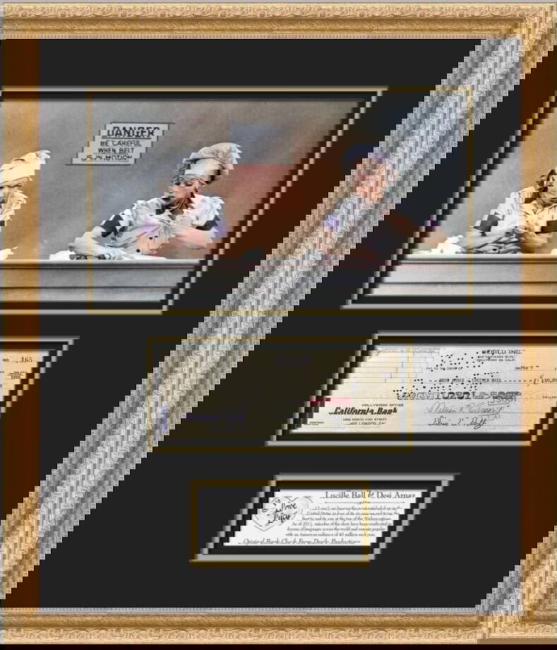 Lucille Ball And Desi Arnaz Original Bank Check Custom Framed I Love ...