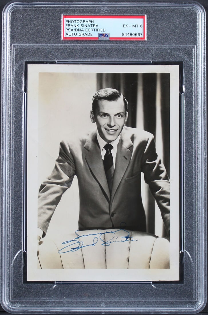 Frank Sinatra Sincerely Signed Black & White 5x7 Photo Psa/dna Slabbed ...