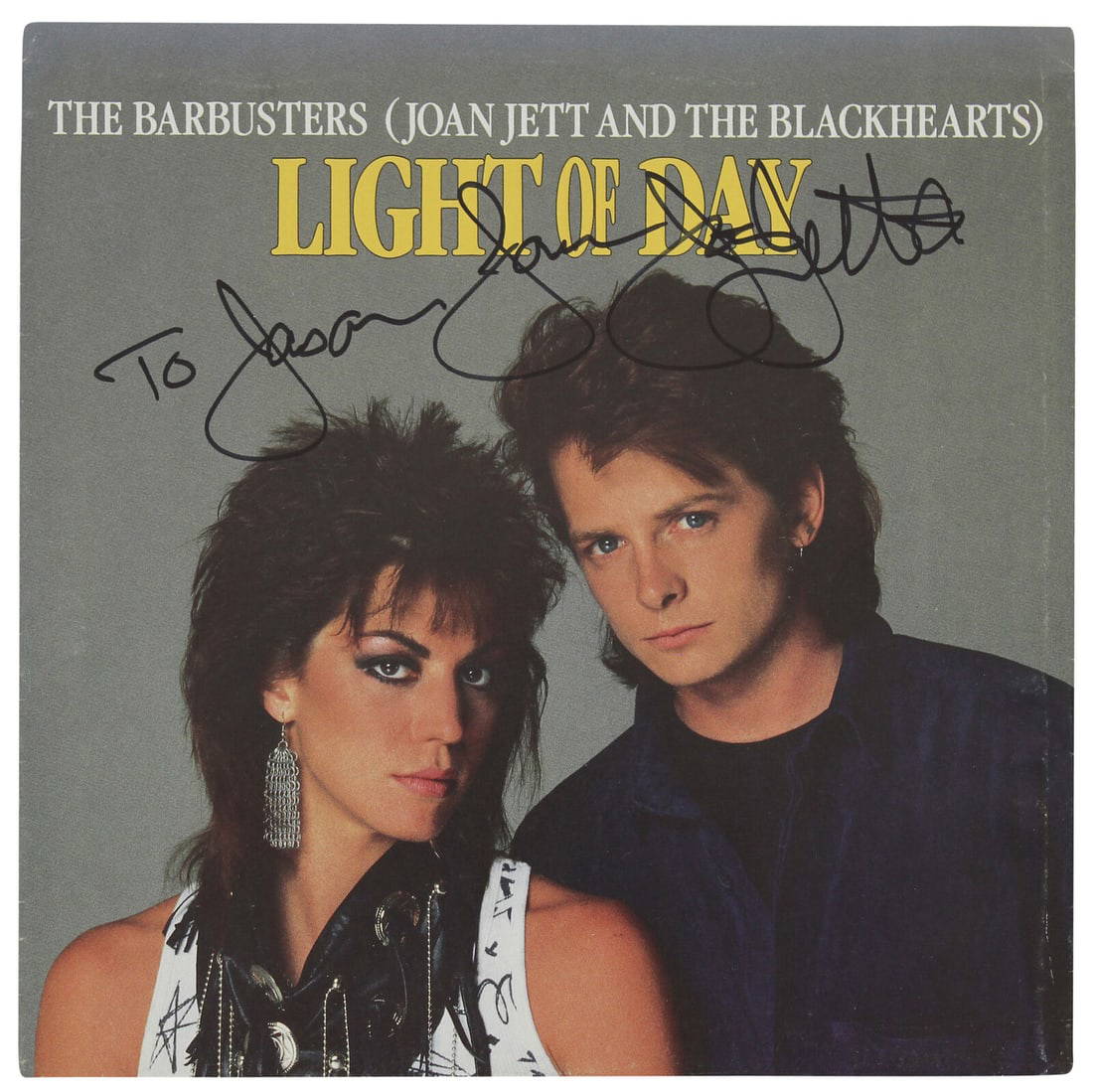 Joan Jett Signed The Barbusters Light Of Day 45 Rpm Album Cover Bas # ...