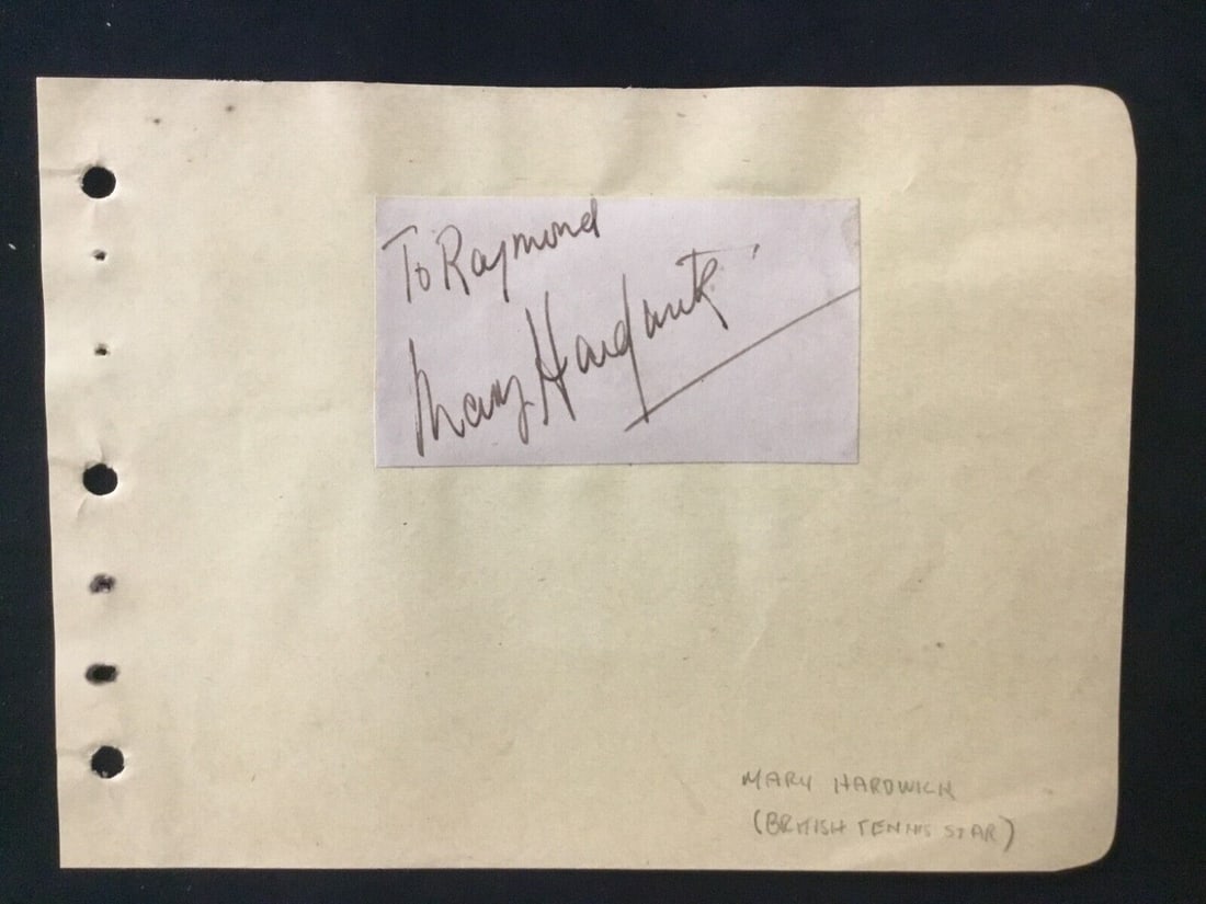 Mary Hardwick British Tennis Star Player Signed Cut Signature
