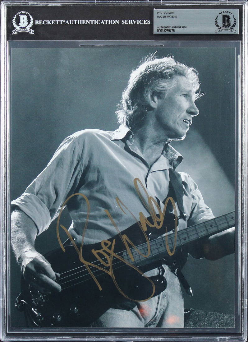 Roger Waters Pink Floyd Signed 8x10 B&w Photo Autographed Bas Slabbed ...