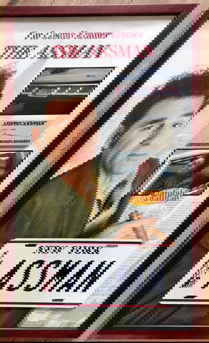 Cosmo Kramer (seinfeld) "the Assman" Metal Replica License Plate Framed ...